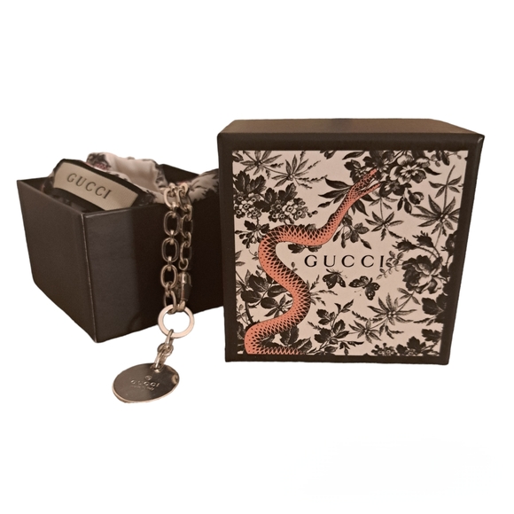 Gucci | Jewelry | Gucci Icon Gucci Logo Silver Round Trademark Charm | Poshmark